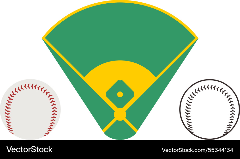 Baseball field Royalty Free Vector Image - VectorStock