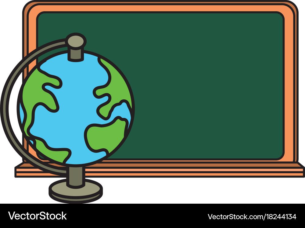 Blackboard Objekt mit Erdplanet Lizenzfreies Vektorbild