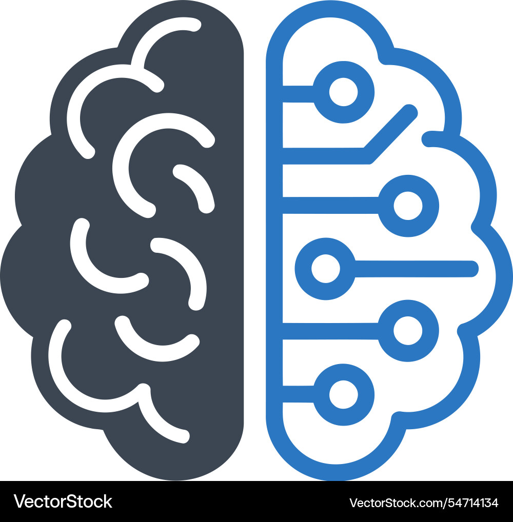 Brain ai integration icon Royalty Free Vector Image