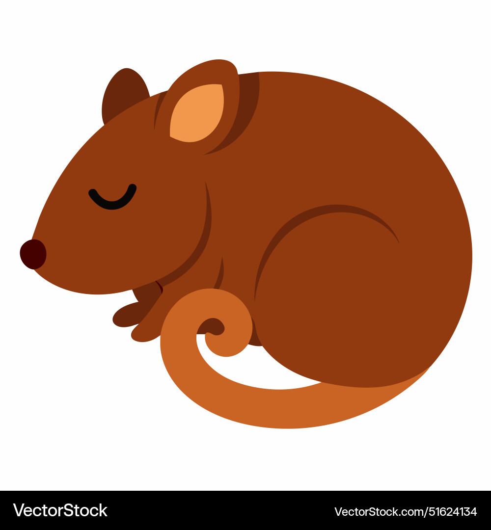 Brown rat sleeps icon Royalty Free Vector Image