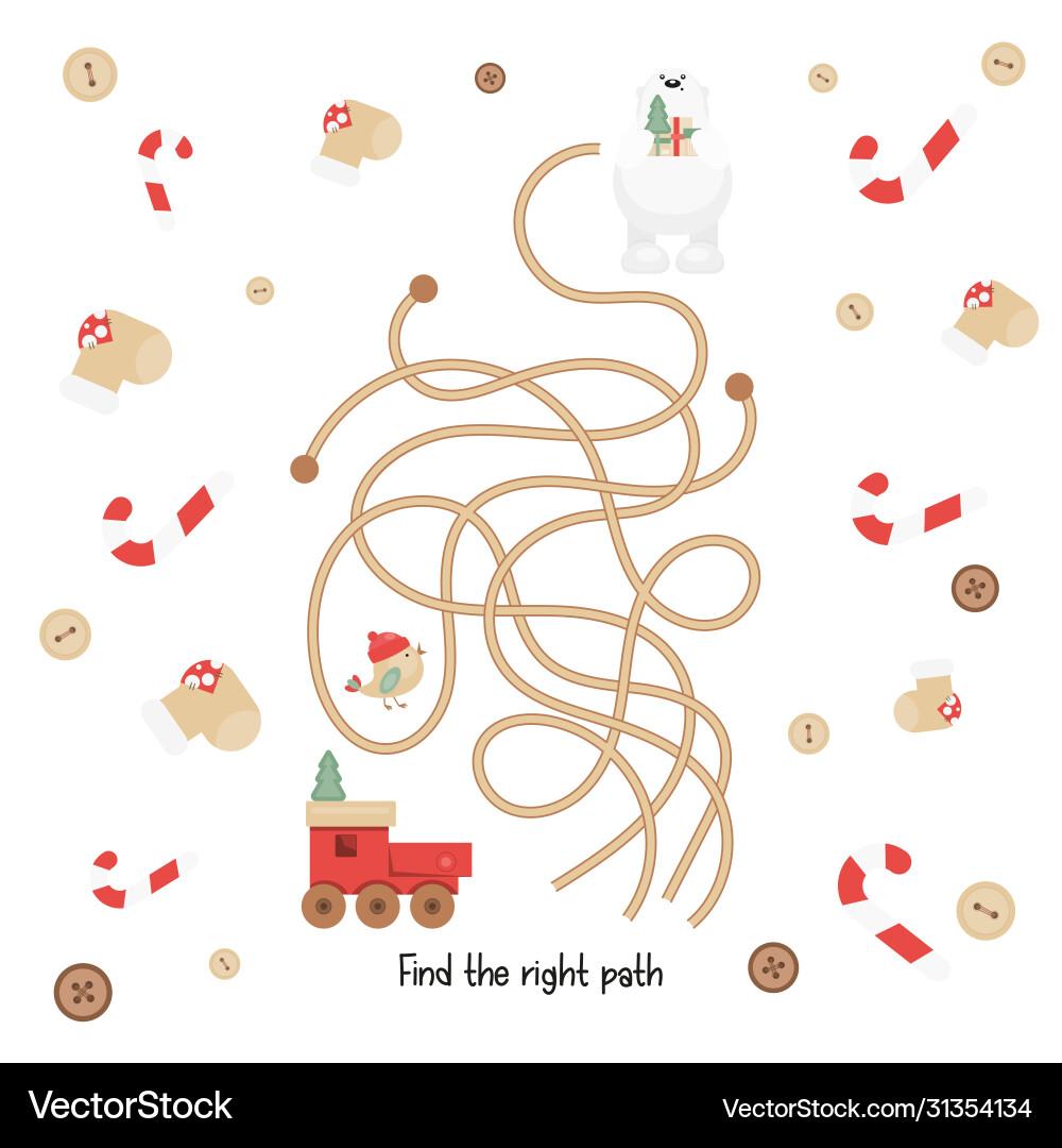 Christmas labyrinth Royalty Free Vector Image - VectorStock