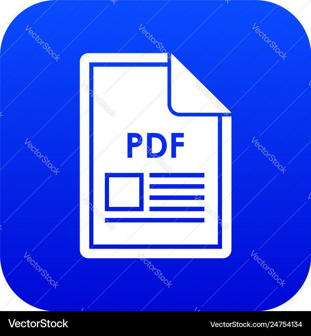 File pdf icon digital blue Royalty Free Vector Image