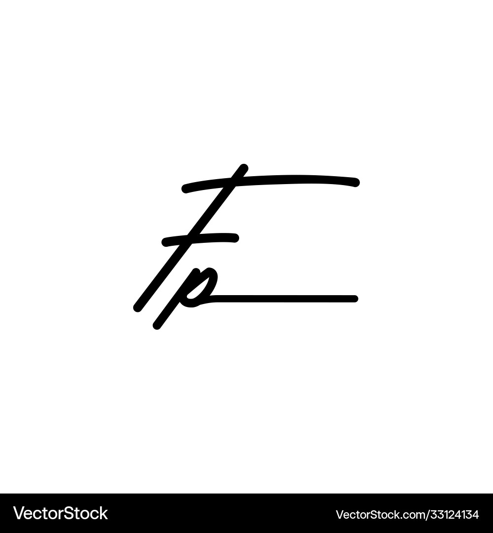 Letter fp signature logo template Royalty Free Vector Image