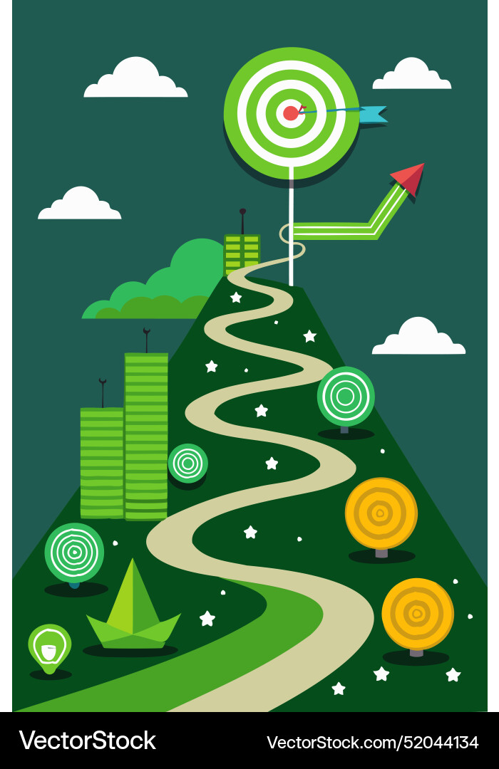 Path to success milestone planning Royalty Free Vector Image