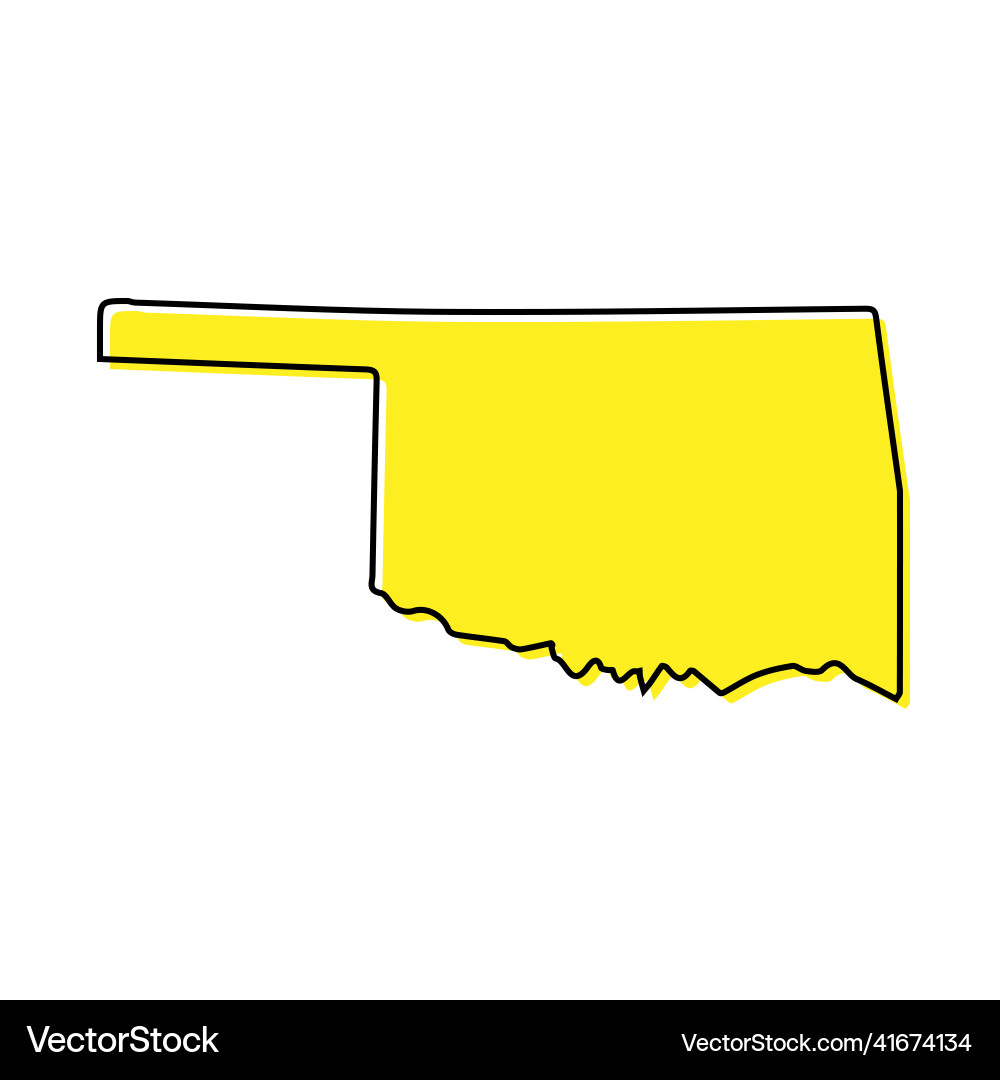 Simple outline map of oklahoma is a state Vector Image