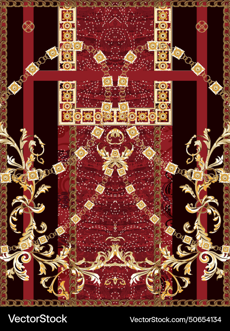 Textile Digital Design Fabric Print Wallpaper Vector Image