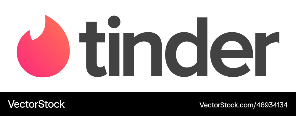 Tinder logo image and name Royalty Free Vector Image