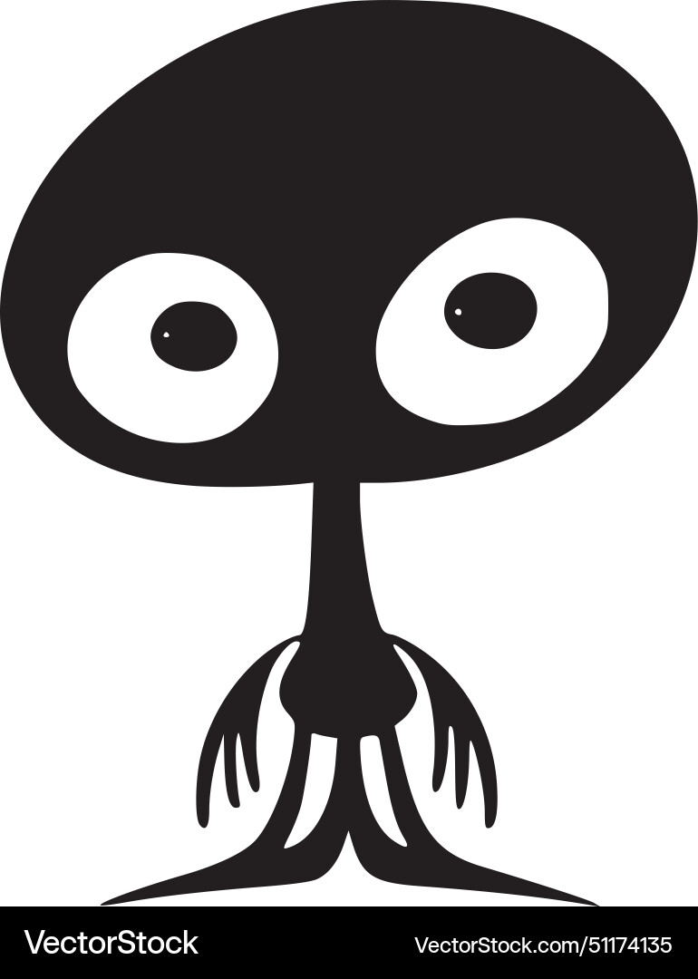 Alien - minimalist and simple silhouette Vector Image