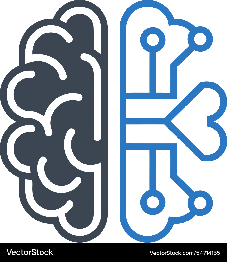 Brain heart connection icon Royalty Free Vector Image