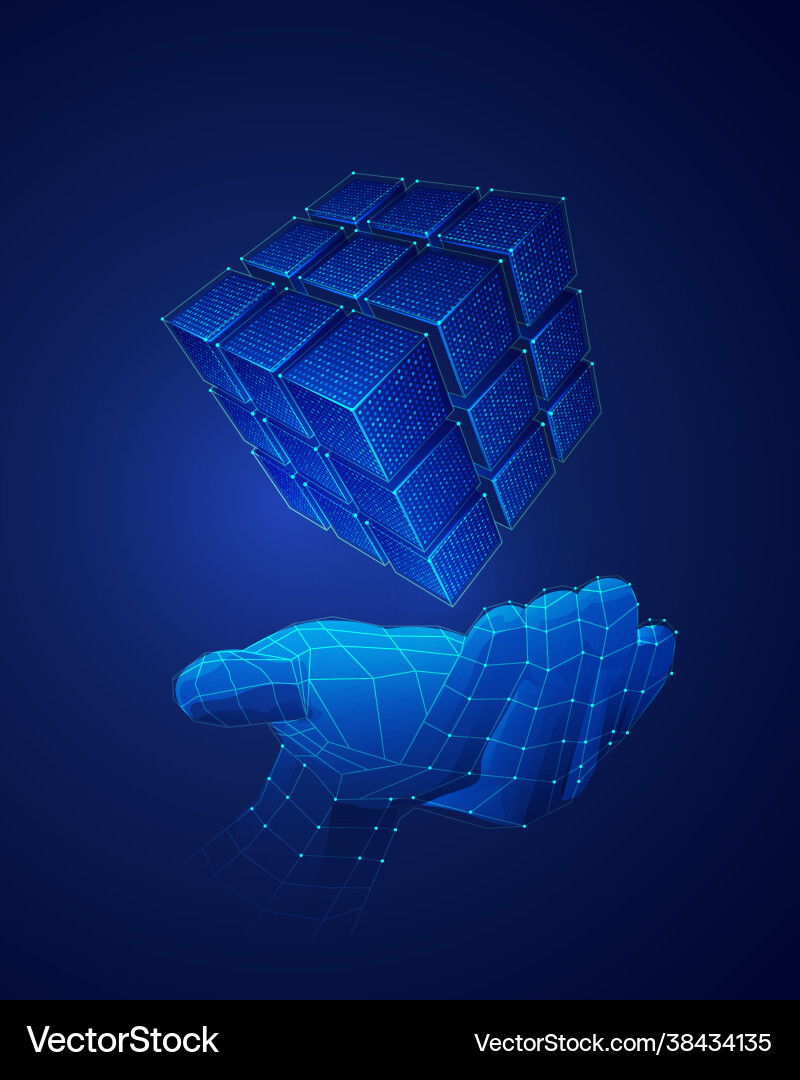 Polygon Cube Hand Vector Images (95)