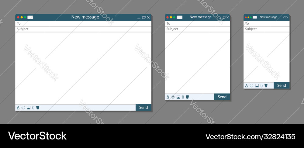 Email template window mail in browser Royalty Free Vector