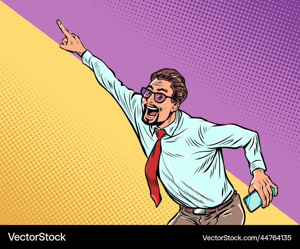 Energetic business leader makes a presentation Vector Image