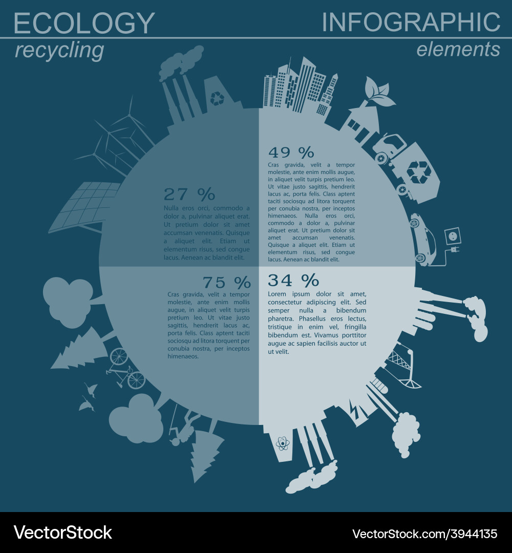 Environmental Ecology Elements - Infographic Vector Image