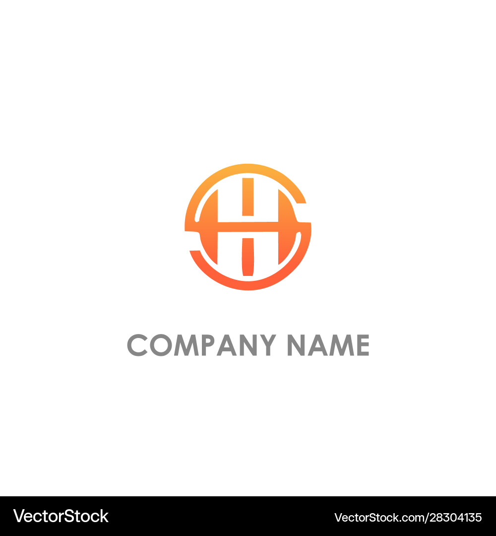 H initial round business logo Royalty Free Vector Image