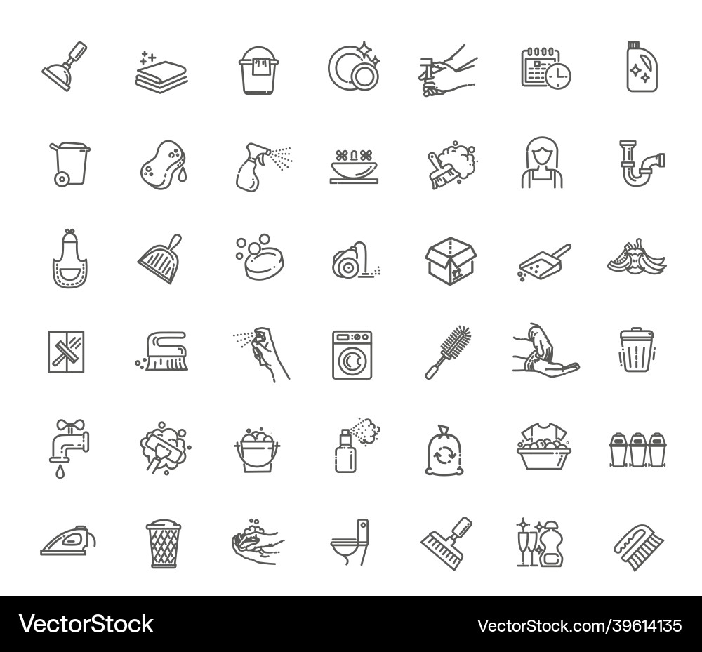 Housekeeping & Cleaning Icons Royalty Free Vector Image