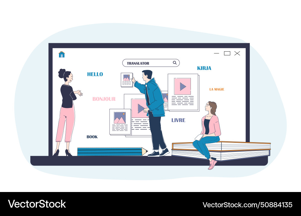 Learning language online Royalty Free Vector Image