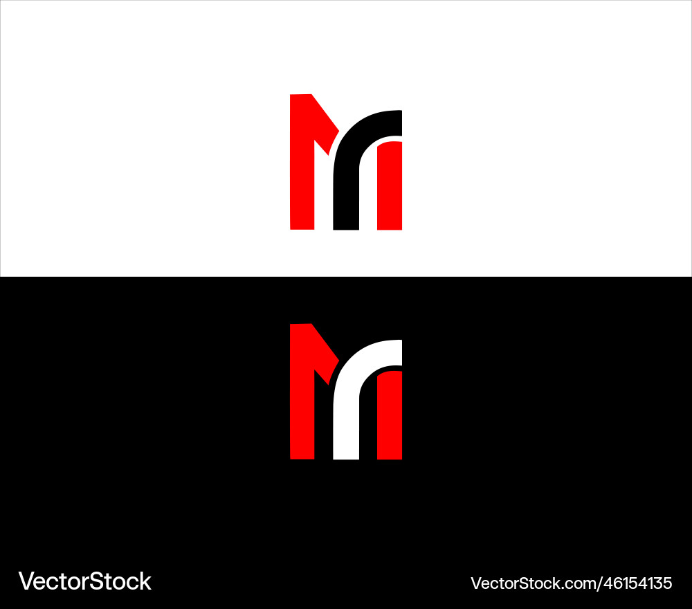 Letter mr and rm logo design Royalty Free Vector Image