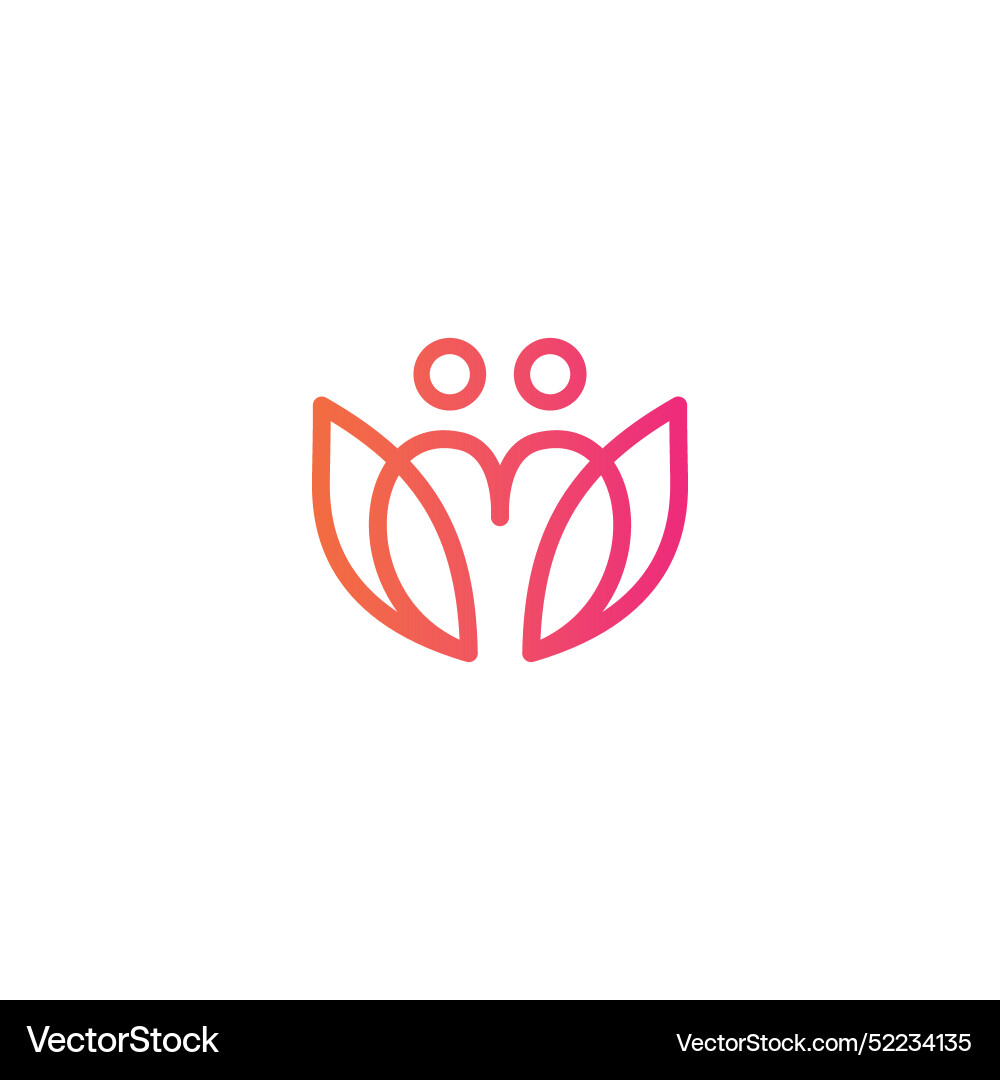 M love poeple logo design m icon Royalty Free Vector Image