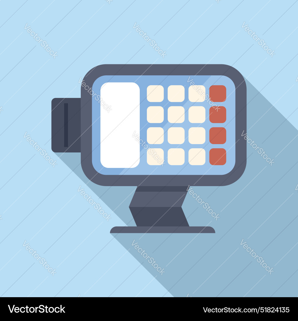 Modern pos terminal standing on the table Vector Image