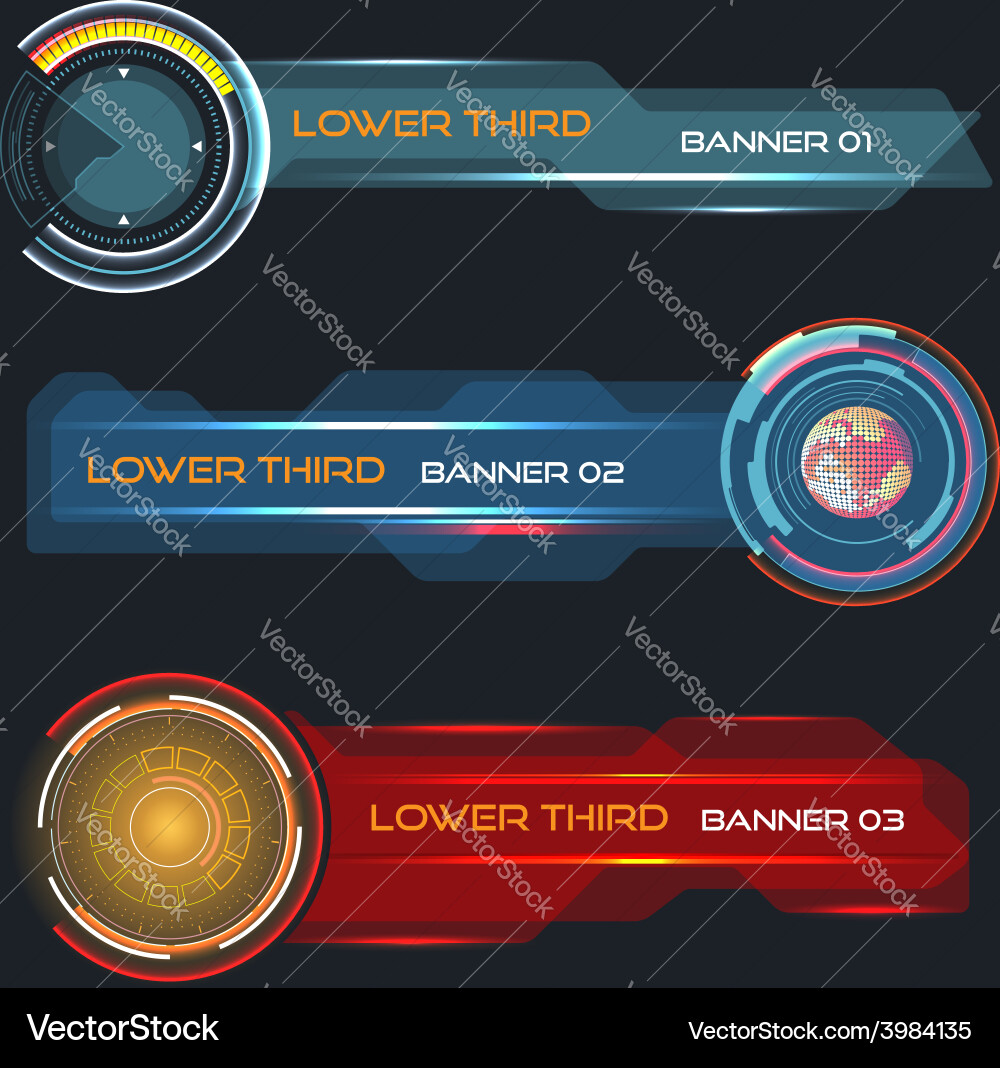 Modern TV Bottom Banners Royalty Free Vector Image