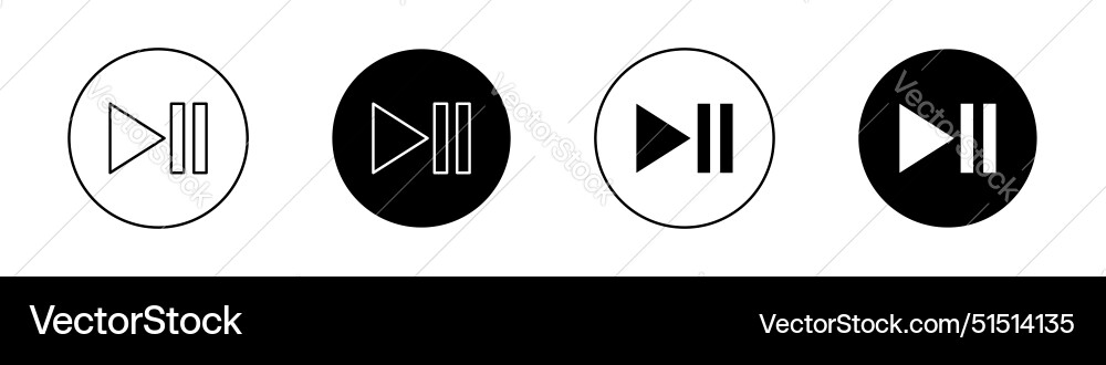 Play pause icon Royalty Free Vector Image - VectorStock