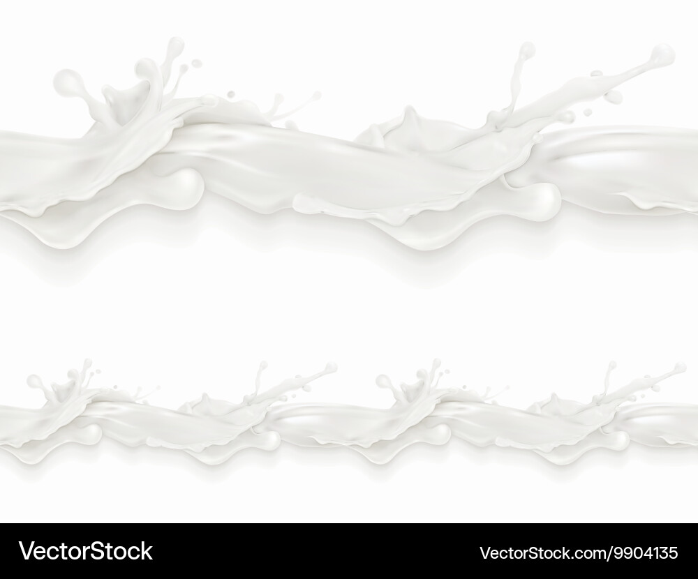 Splashes of milk milky flow seamless pattern Vector Image