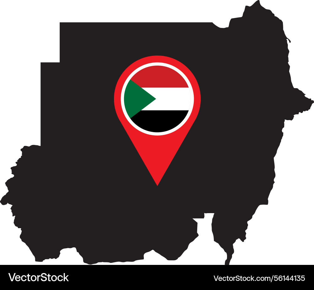 Sudan map location Royalty Free Vector Image - VectorStock