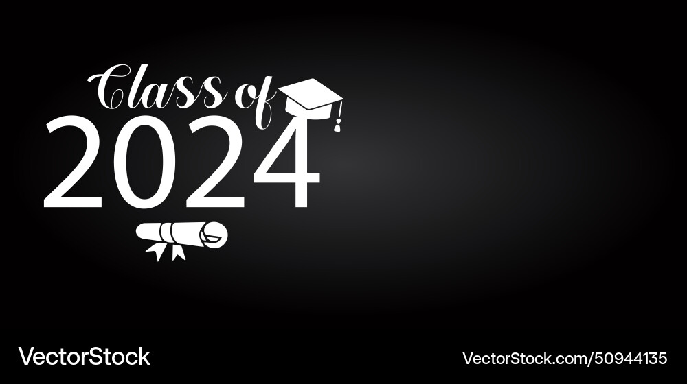 Upfront class of 2024 congratulations text design Vector Image