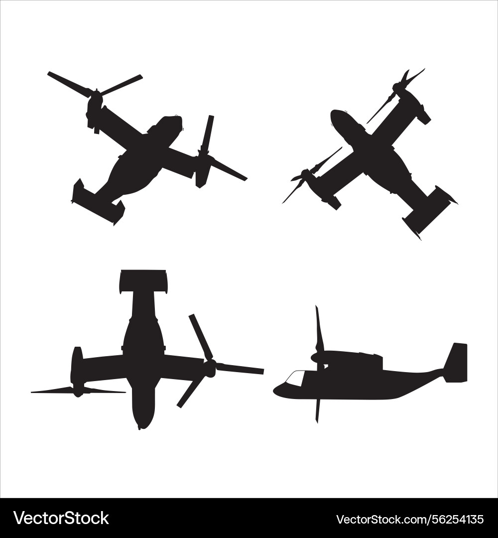 V-22 osprey svg silhouette ospr Royalty Free Vector Image