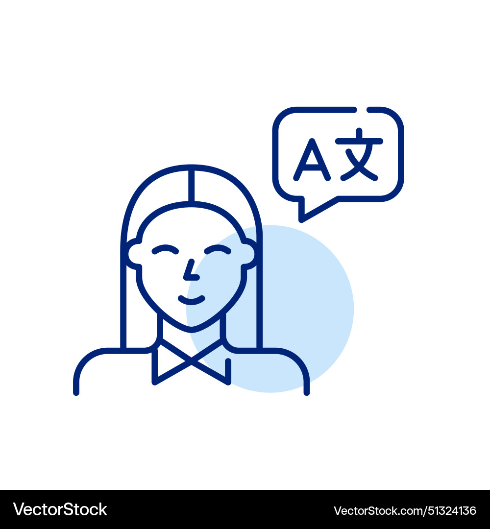 Bilingual person speaking several languages woman Vector Image