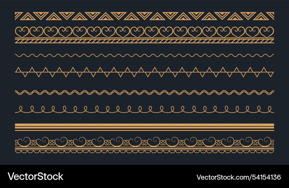 Boho style ethnic borders pattern set design Vector Image