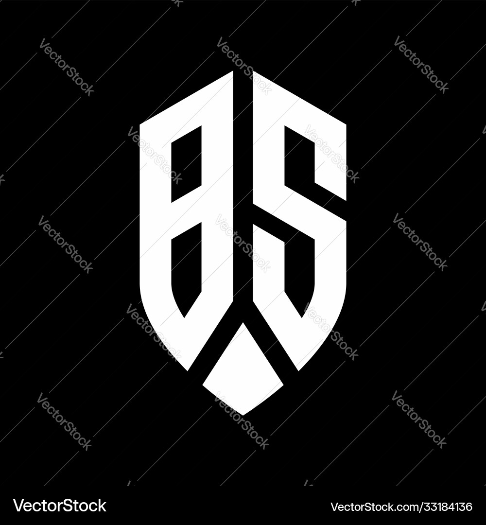 Bs logo monogram with emblem shield style design Vector Image