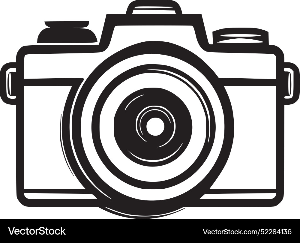 Camera - minimalist and flat logo Royalty Free Vector Image