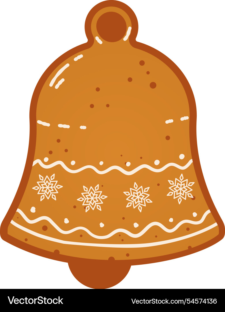 Christmas gingerbread bell Royalty Free Vector Image