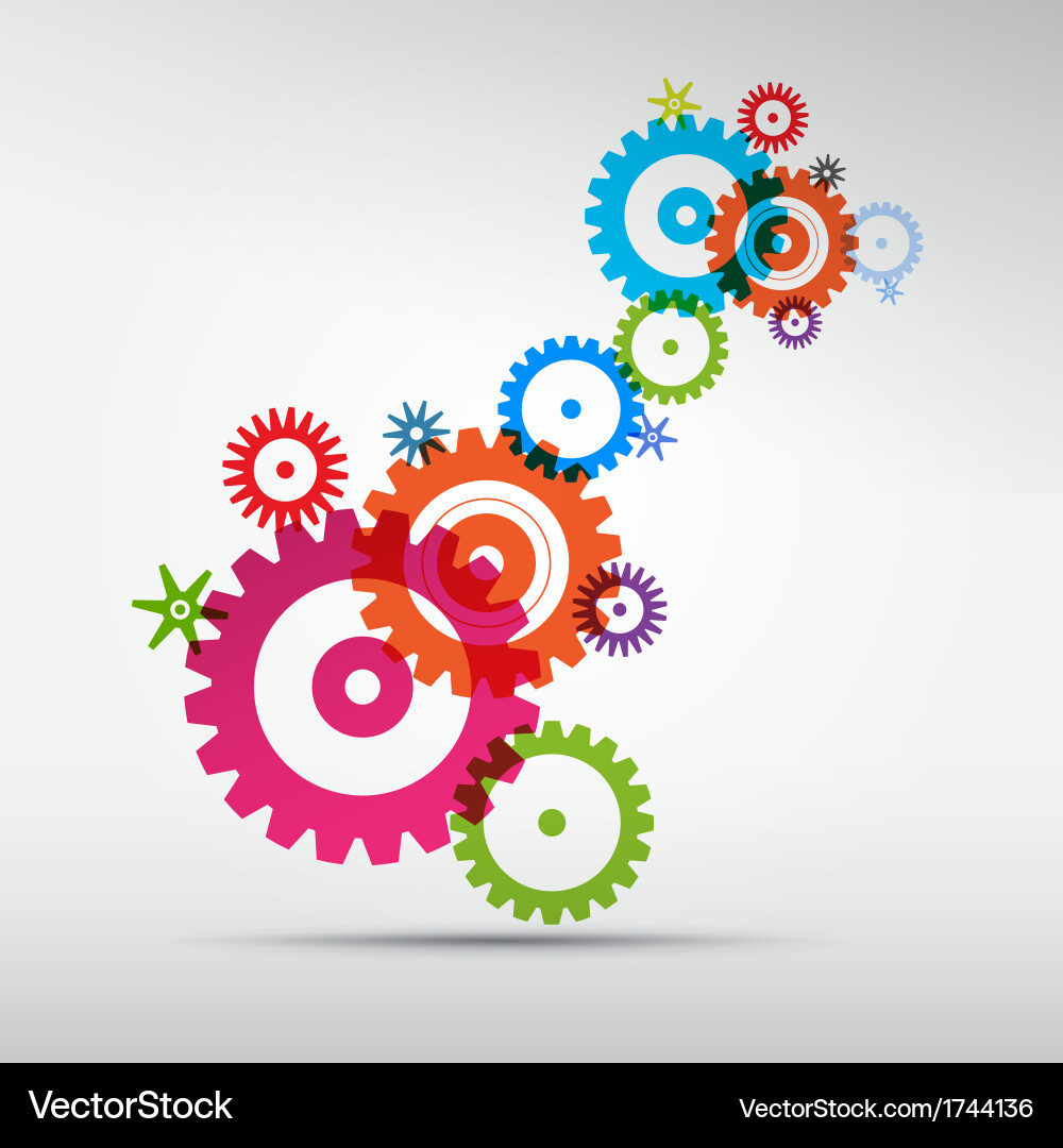 Colorful Cog Gears Abstract Royalty Free Vector Image