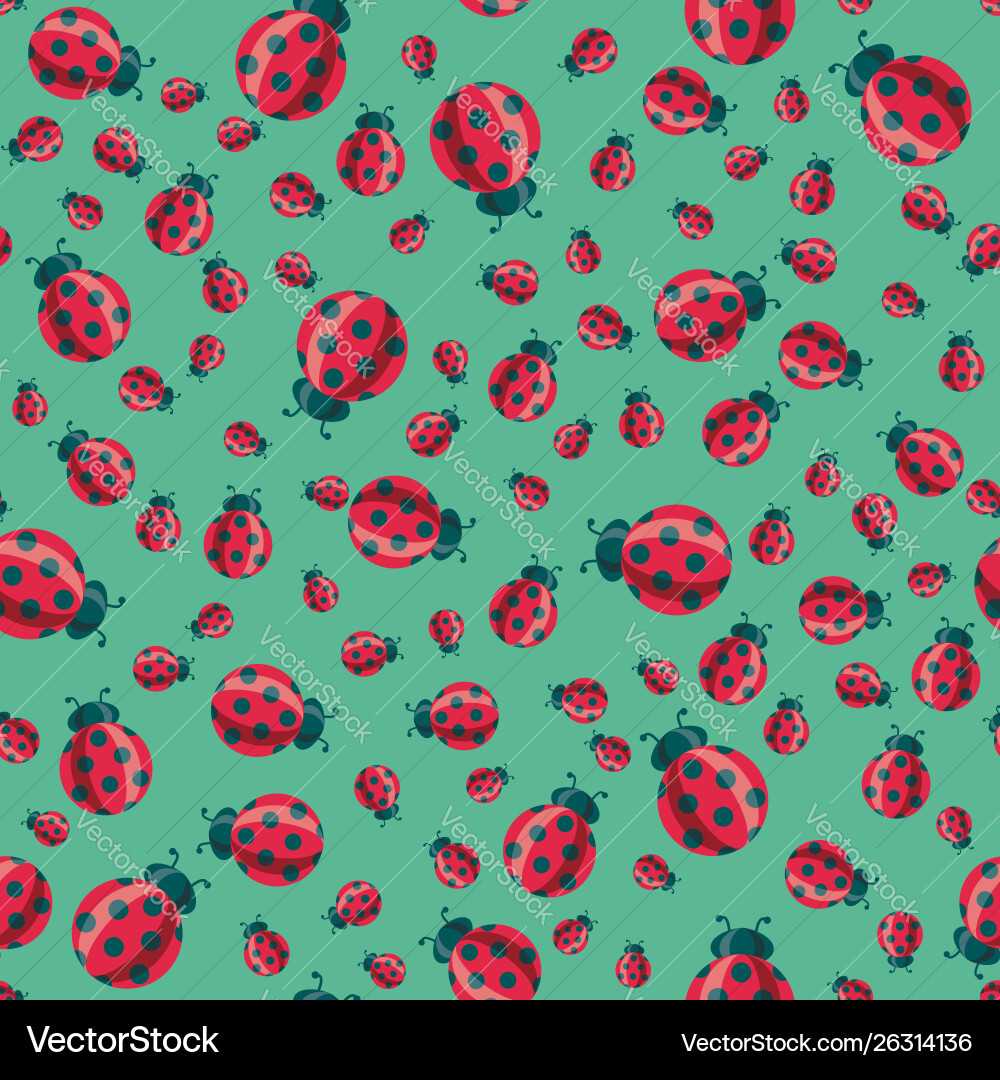 Cute Ladybug Pattern Royalty Free Vector Image