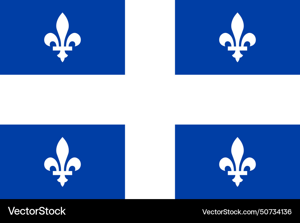 Flag of quebec Royalty Free Vector Image - VectorStock