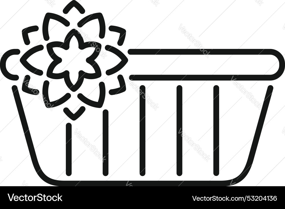 Laundry basket icon with flower representing Vector Image