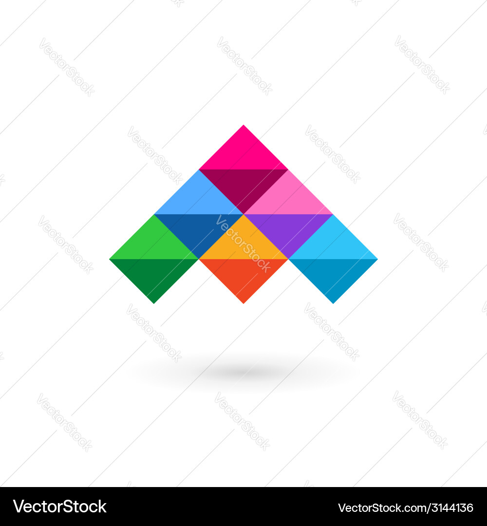 Letter a mosaic logo icon design template elements