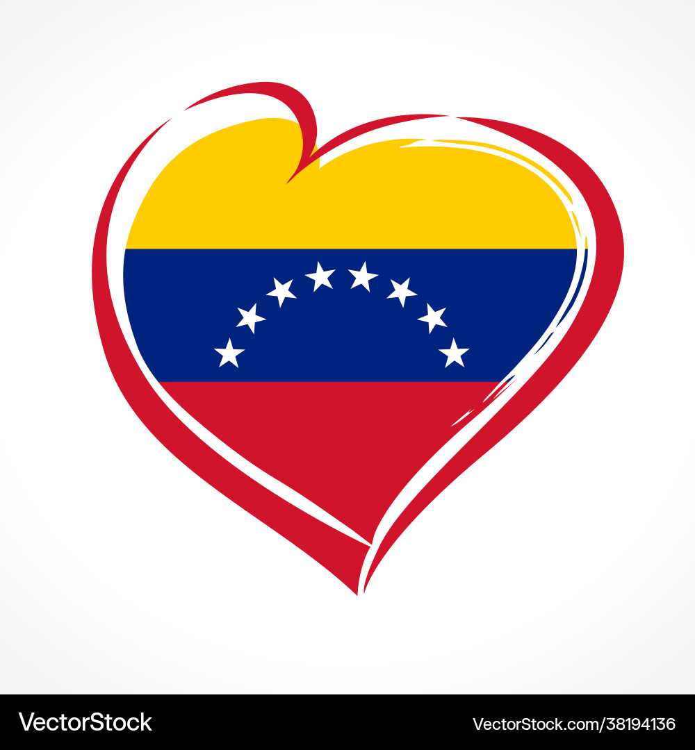 Love venezuela emblem colored Royalty Free Vector Image
