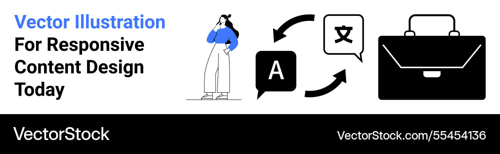 Multilingual communication process with user Vector Image