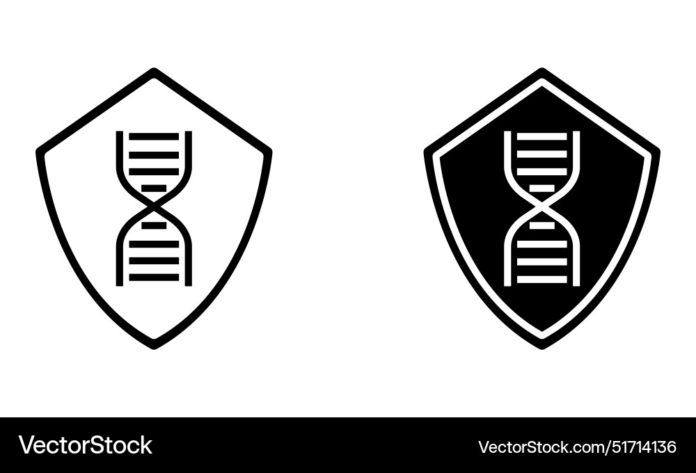 Shield with dna icon Royalty Free Vector Image