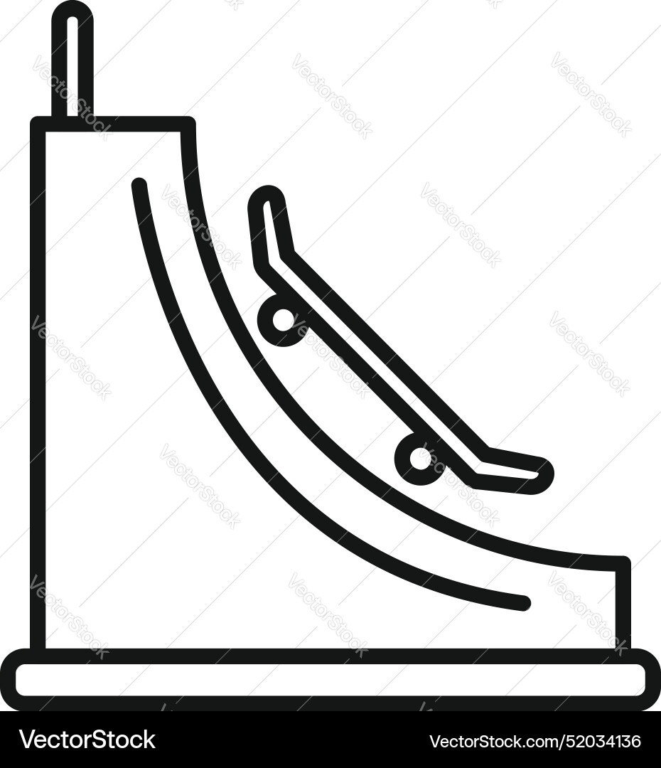 Skateboard sliding down a curved ramp in skate Vector Image