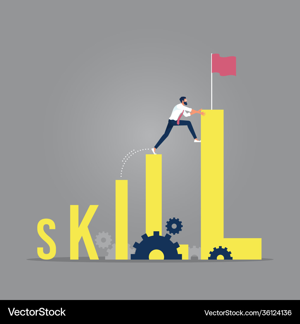 Skill development concept-training and coach Vector Image