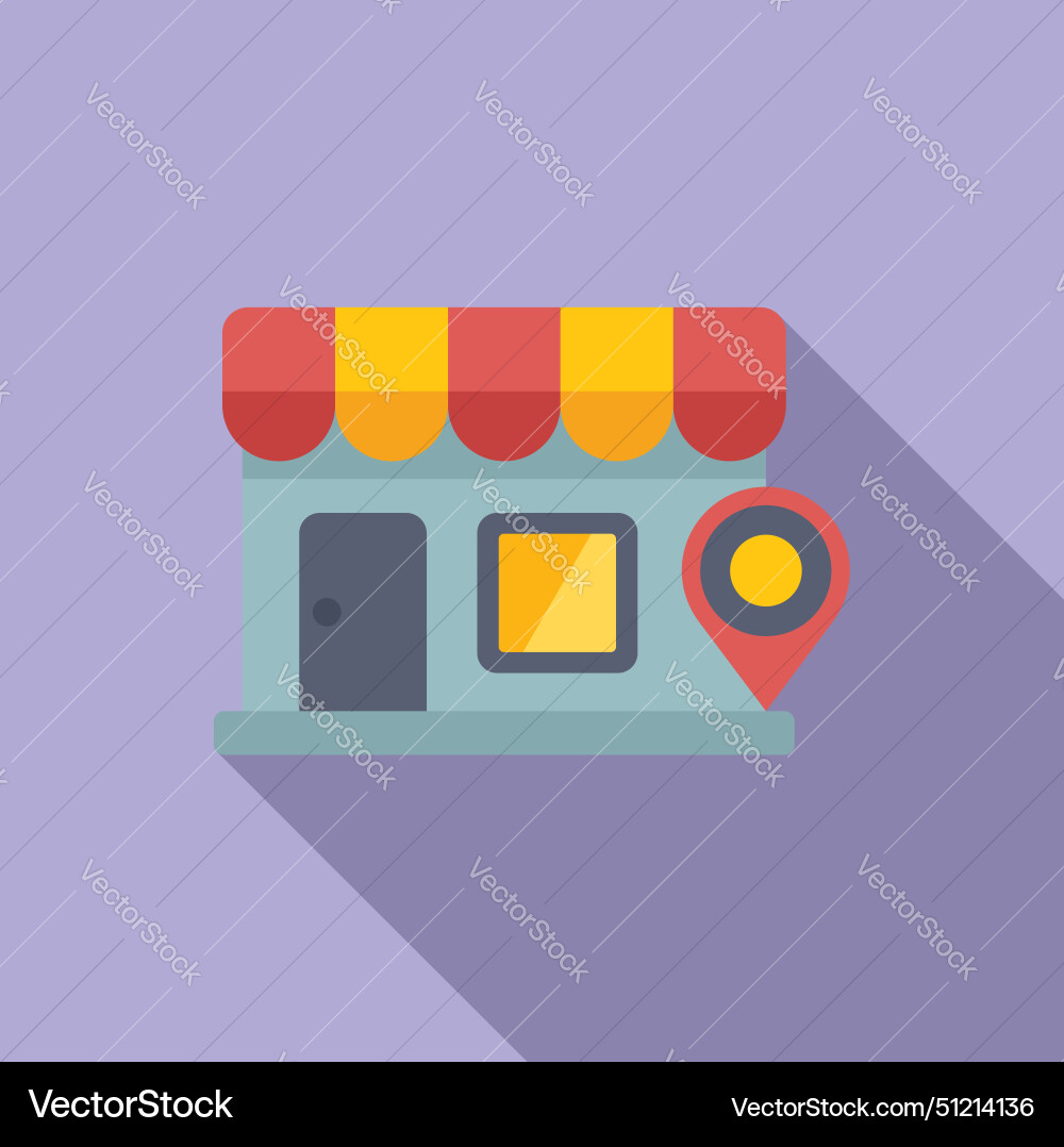 Store locator position icon flat market Royalty Free Vector