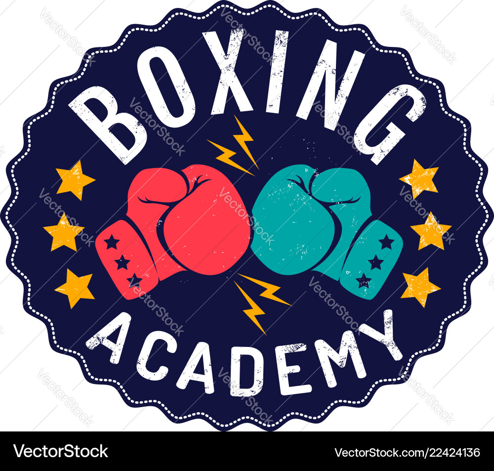 Vintage logo for boxing academy Royalty Free Vector Image