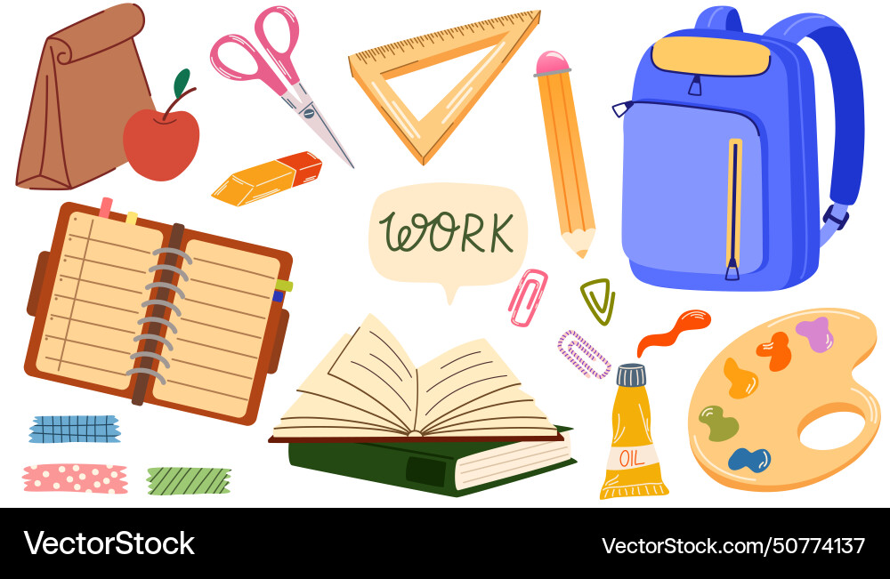 1679 school set Royalty Free Vector Image - VectorStock