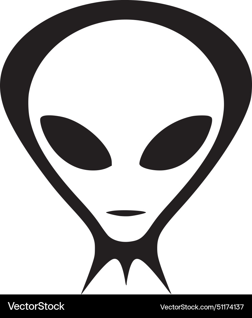 Alien - minimalist and flat logo Royalty Free Vector Image