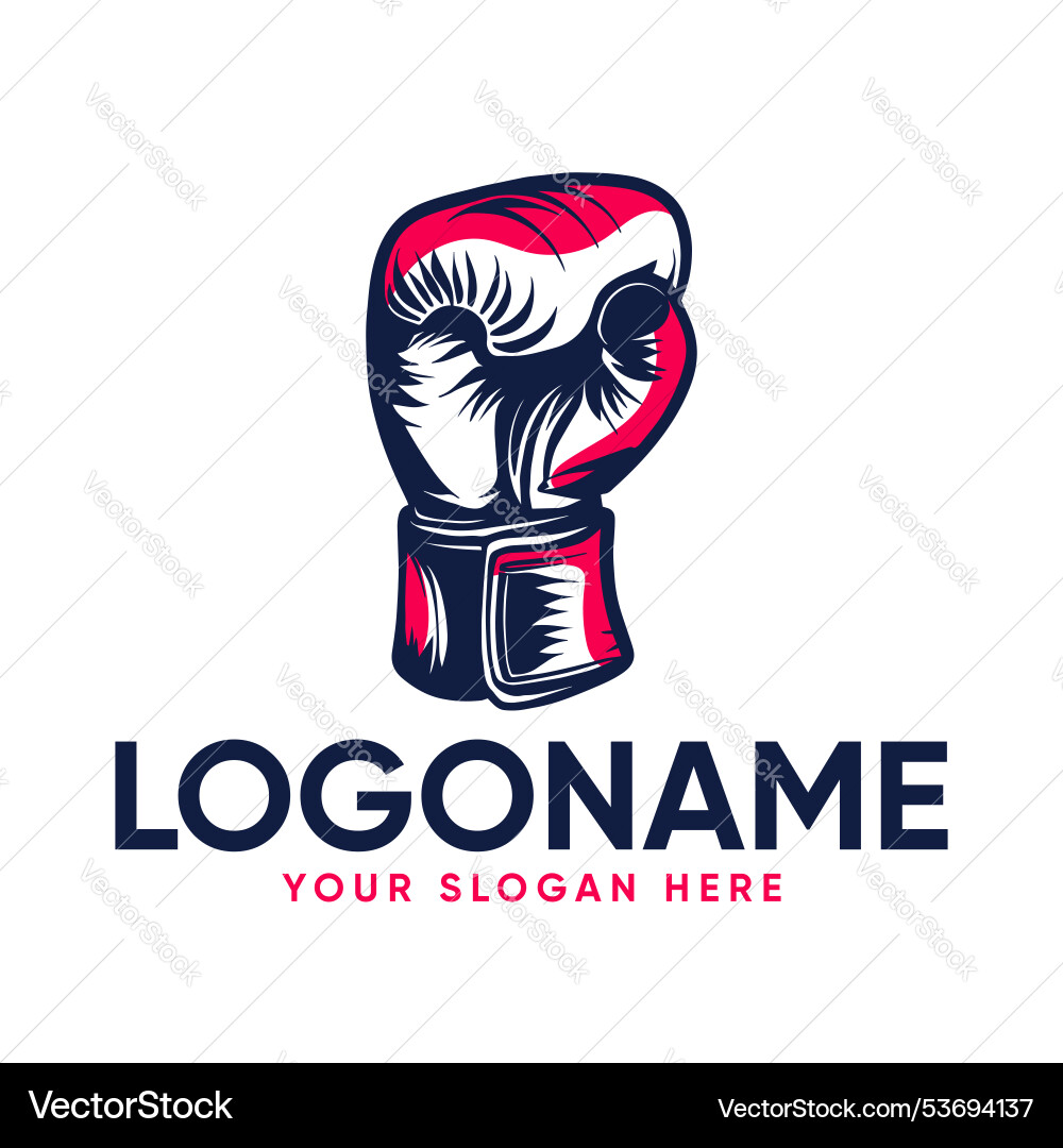 Boxing glove premium logo design Royalty Free Vector Image