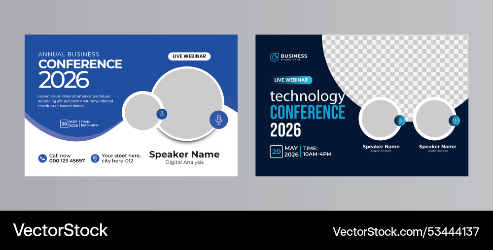 Business webinar invitation design Royalty Free Vector Image